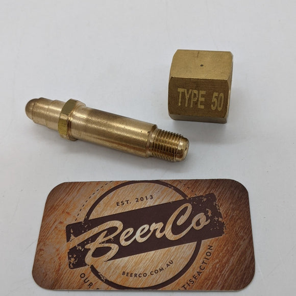 Type 50 | 1/4 inch thread nut and stem for Keg King Regulator | BeerCo ...