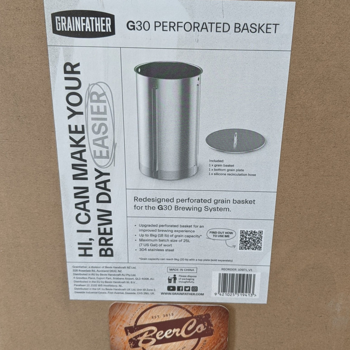 Grainfather | G30 Perforated Basket & Rolled Plate | BeerCo.com.au