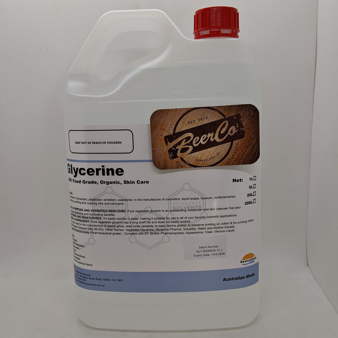 Glycerine | Organic | Pure Vegetable | 100% Food Grade | BeerCo.com.au