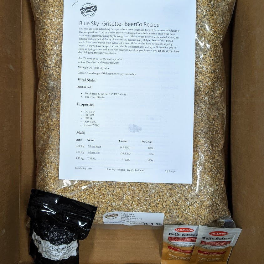 Blue Sky | Grisette | BeerCo All Grain Brewers Recipe Kit | BeerCo.com.au