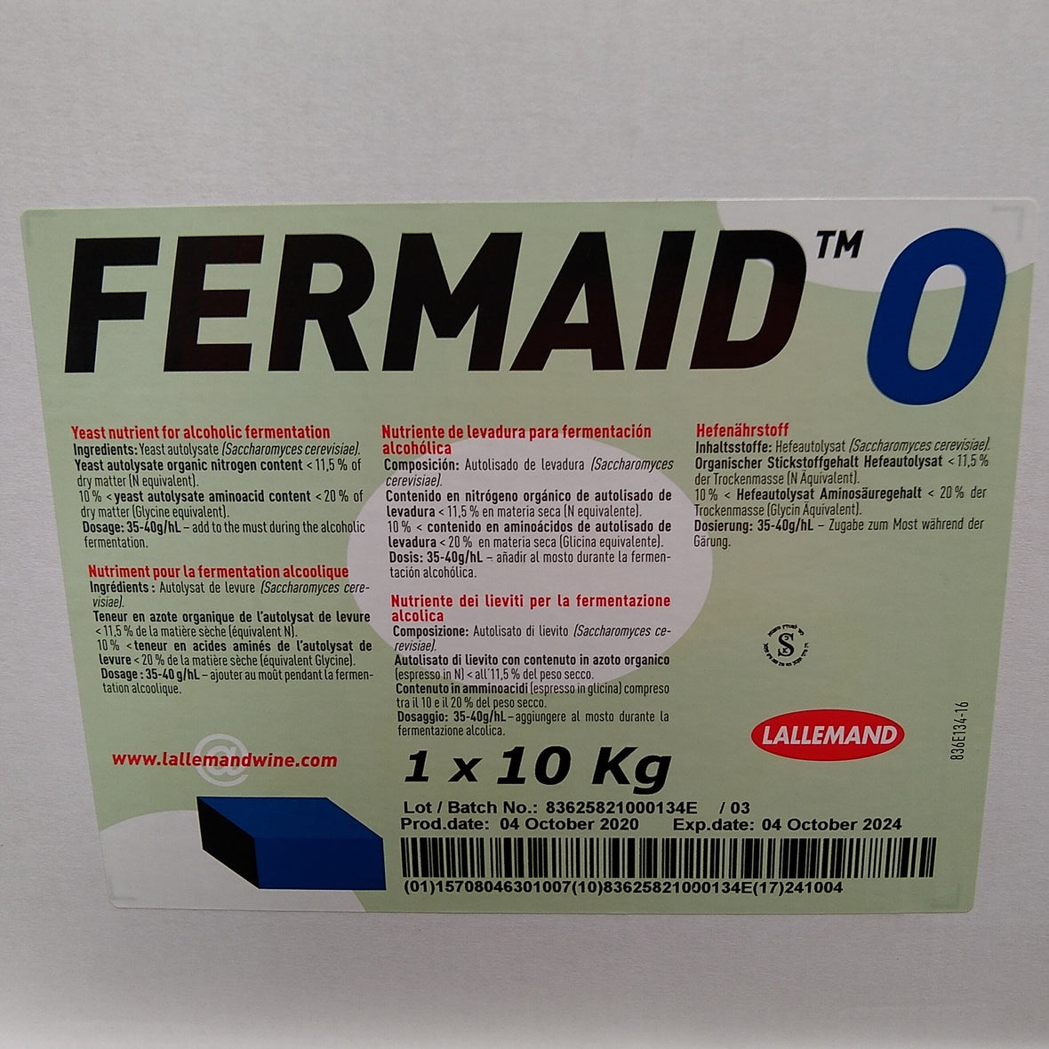 Lallemand FERMAID® O | Organic Complex Yeast Nutrient | BeerCo.com.au