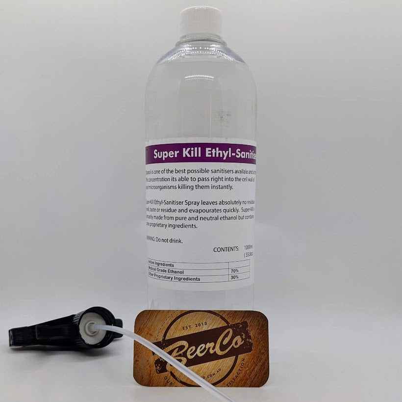 Super Kill Ethyl-Sanitiser Spray 1 Litre | 70% concentration | BeerCo ...
