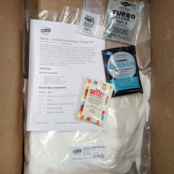 Swing | Hard Seltzer Recipe Kit | BeerCo.com.au